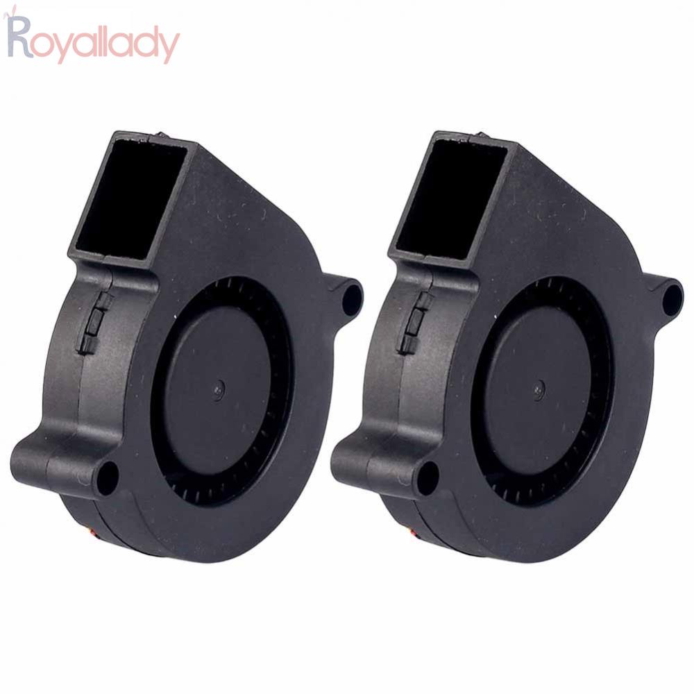 2PCS 5015 Blower Fan DC12V24V Oil Bearing Centrifugal Cooling Turbo ...
