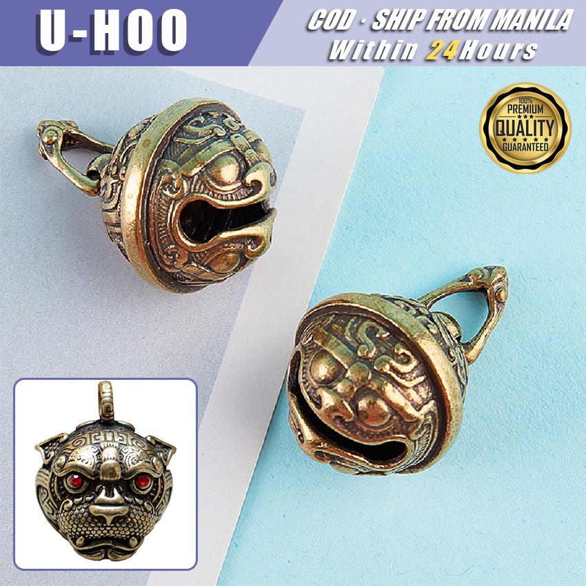 Brass Gluttony Tiger Bell Key Decorative Pendant Car Button Bronze Bell ...