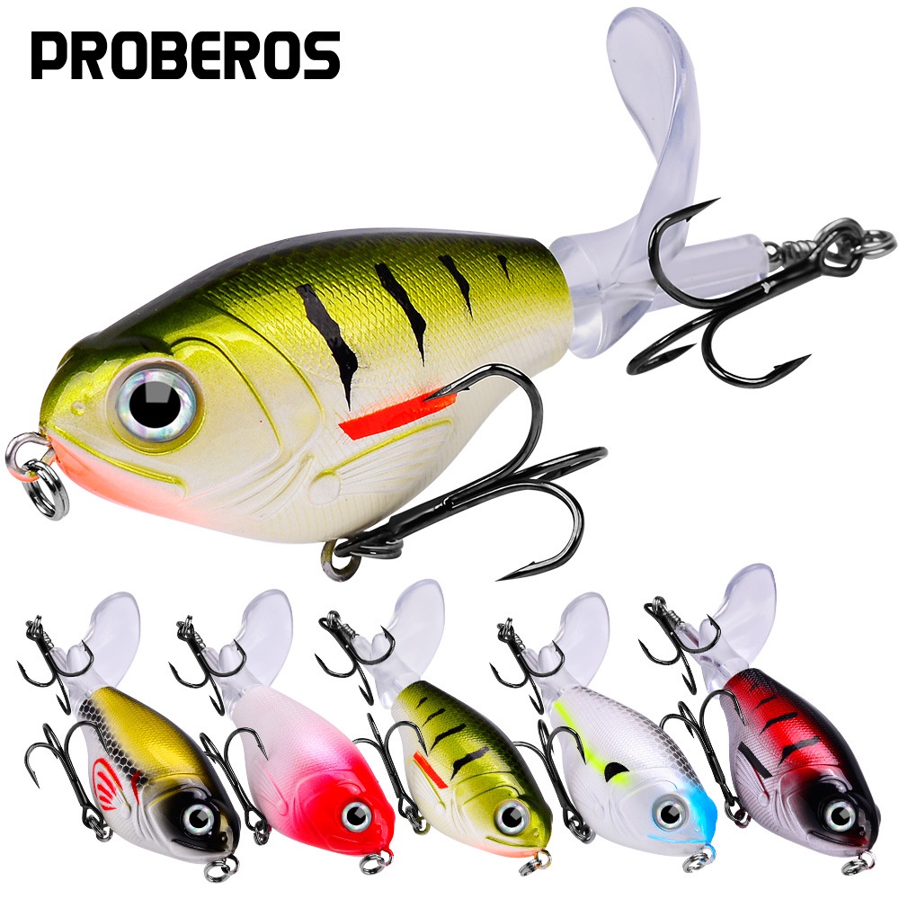Floating Propeller Fishing Lure Spin Bait Tractor Pencil Bionic Noise ...