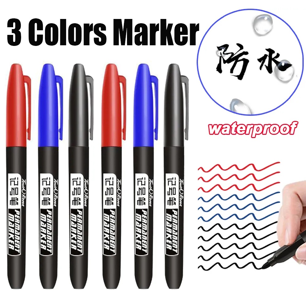 10Pcs Waterproof Permanent Markers/3 Colors Marker/1.5mm Quick-drying ...