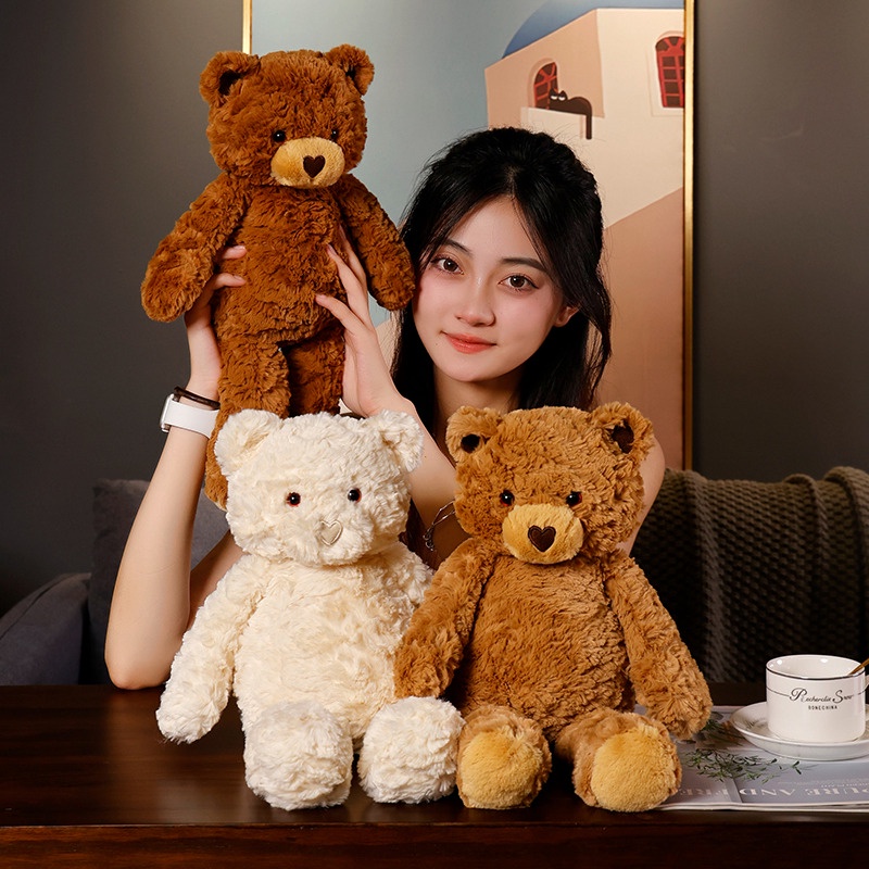 42cm Kawaii Love Nose Heart Teddy Bear Stuffed Plush Toys Cute Fuzzy ...