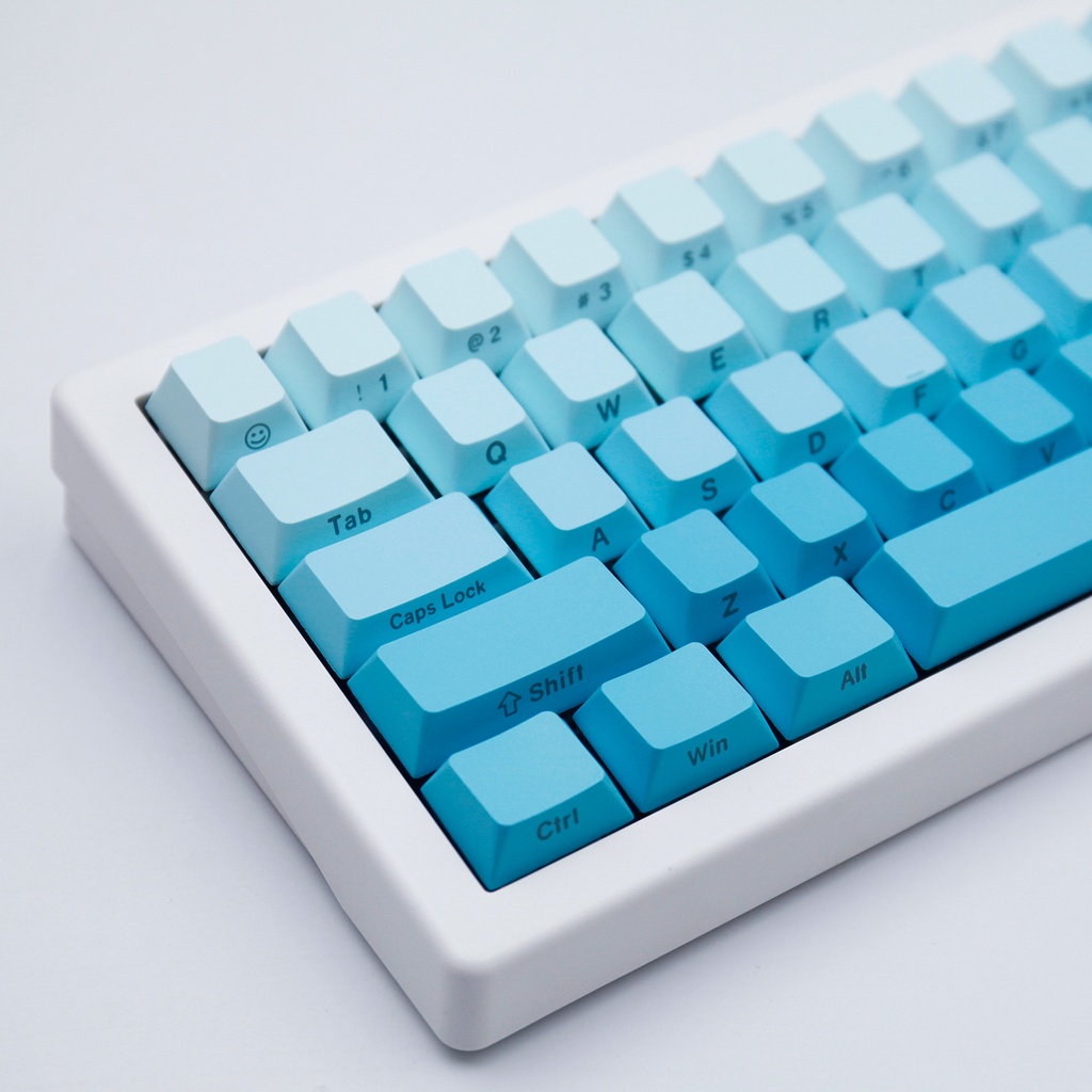 Qinglan Side Engraved Keycap Original Factory Gradient Cyan PBT Opaque ...
