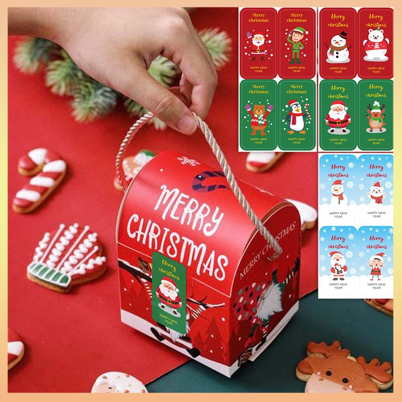 100pcs Cartoon Christmas Stickers Gift Box Sealing Sticker Sticker ...