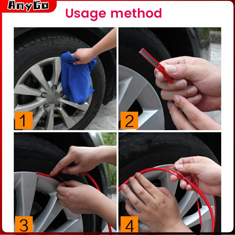 8m PVC Car Wheel Protector Sticker Rim Guard Rubber Strip Anti Scraping ...