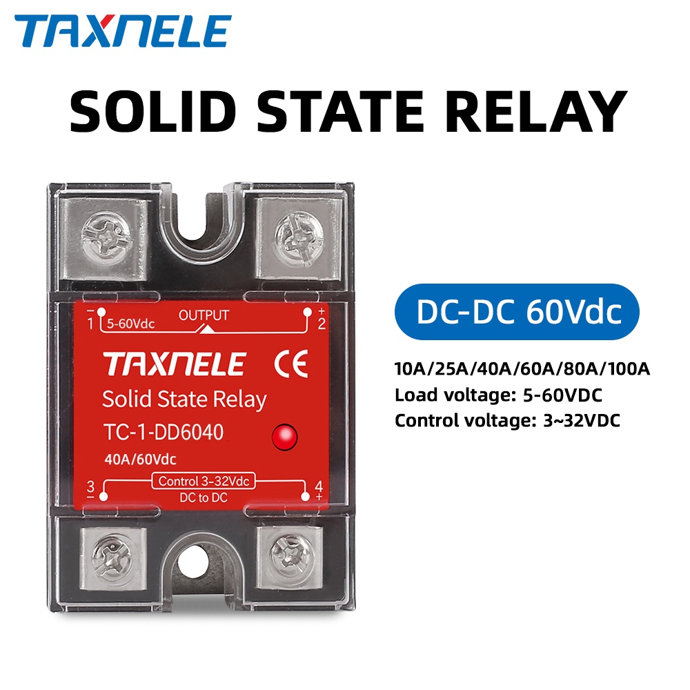 60VDC 10A 25A 40A 60A 80A DD Solid State Relay SSR-DD 5-60vdc 3-32vdc ...