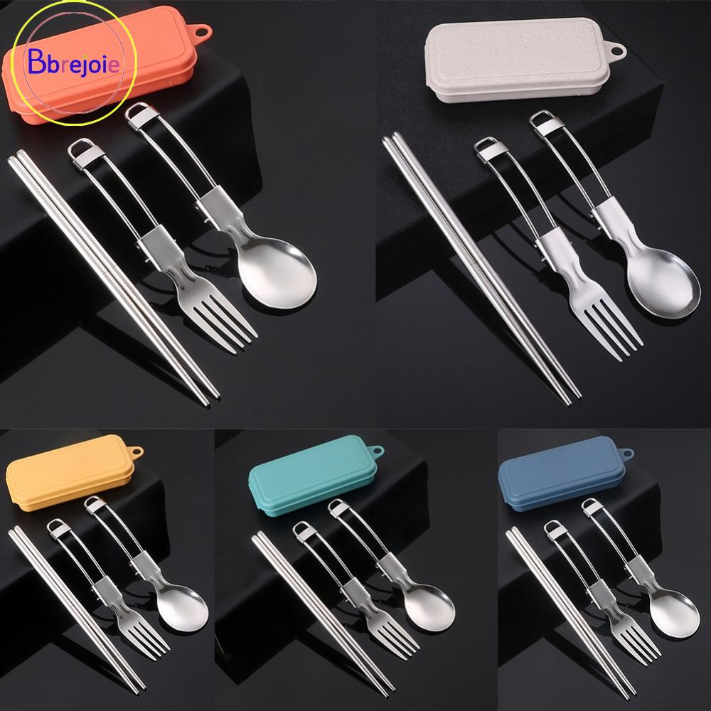 Compact Camping Utensil Set with Plastic Storage Box Spoon Fork ...