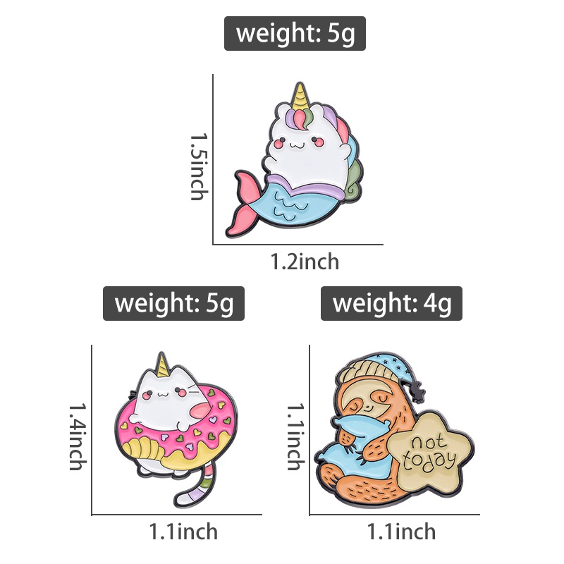 2-3Pcs/Set Cartoon Anime Enamel Pin Brooch Set Funny Duck Bee Cappy ...