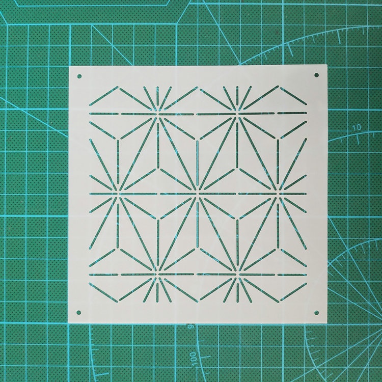 Yixi Geometric Figure Drawing Ruler Sashiko Embroidery Template Hemp ...