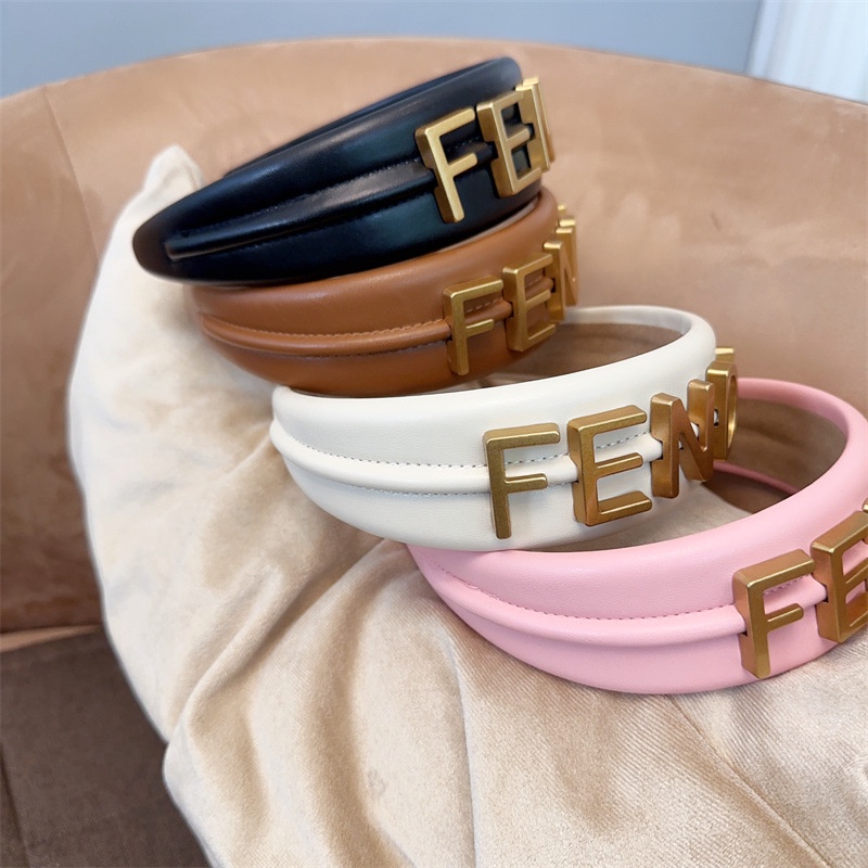 Korean high-end letter leather headband, personalized and fashionable ...