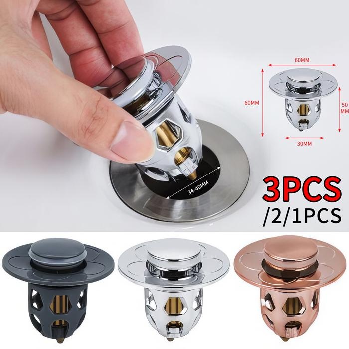 Universal Bathroom Sink Stopper Hair Catcher Drain Filter Stainless ...