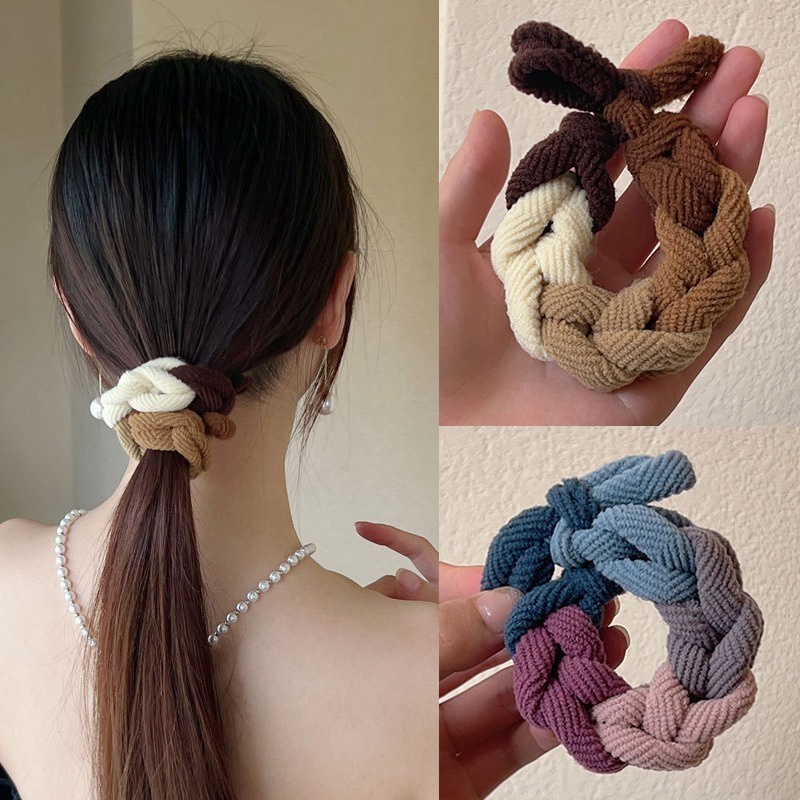 Temperament Balls Hair Tie Korean Fashion Thick Leather Rubber Band ...