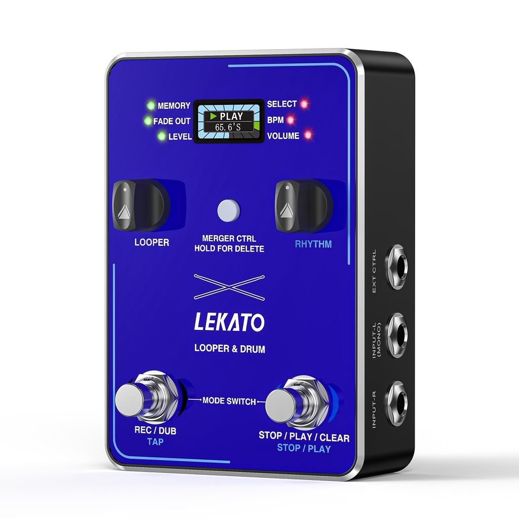 LEKATO 2-in-1 Looper Drum Guitar Effect Pedal with App 40 Slots 160 ...