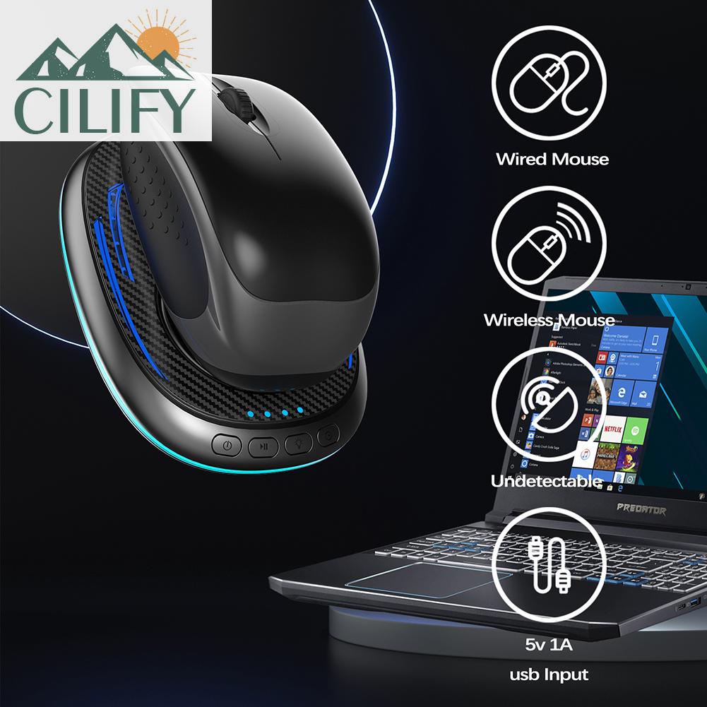 Cilify Mouse Mover RGB Light Mouse Movable Simulator Prevent Computer ...