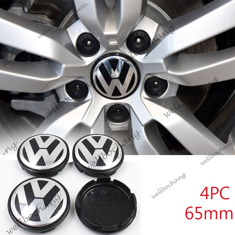 4PC 65mm Wheel Center Hub Caps for Volkswagen VW Golf Passat B6 Jetta ...