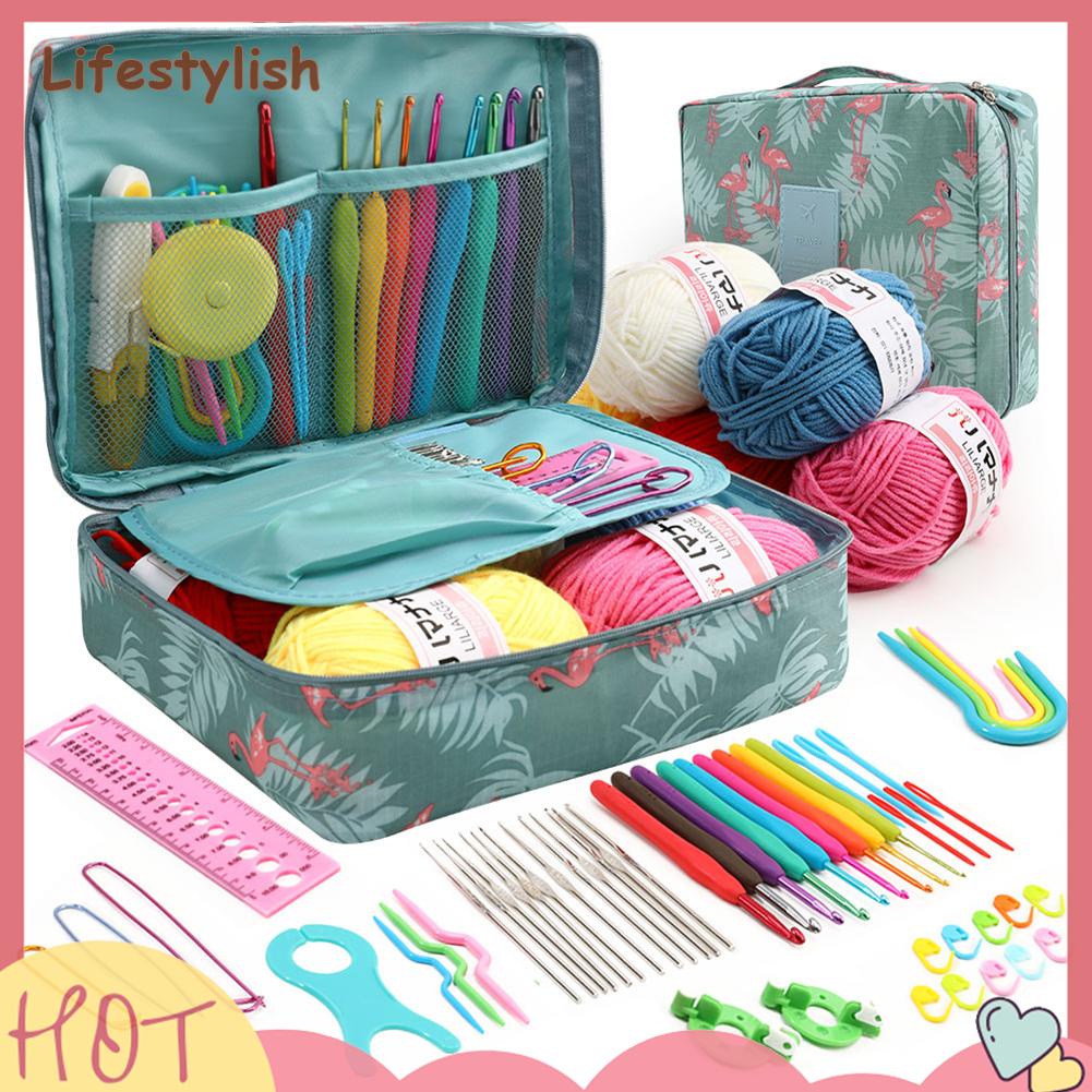 66Pcs Crochet Kits for Beginners Colorful Crochet Hook Set with Storage ...