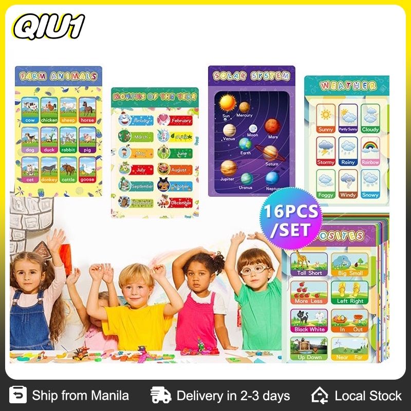 Chart for kid English letters educational set Numbers Colors Animals ...