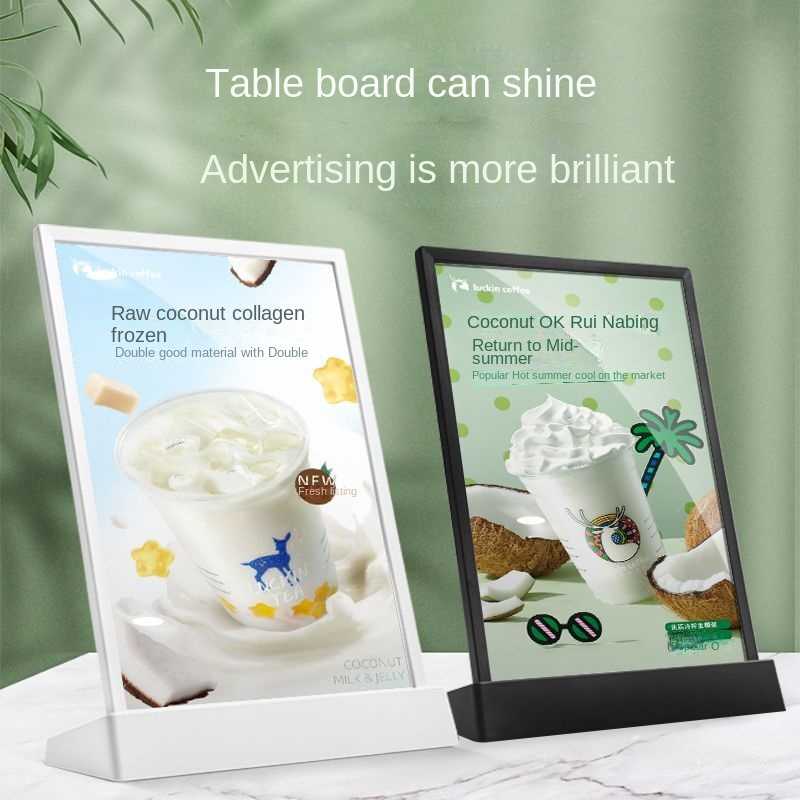 A4 luminous table card display board milk tea shop snack price tag wine ...