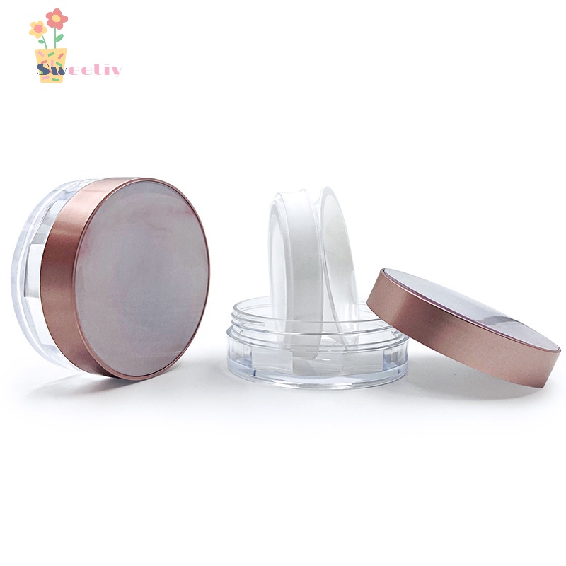 Sweetiy> Portable Plastic Powder Box Empty Loose Powder Container With ...