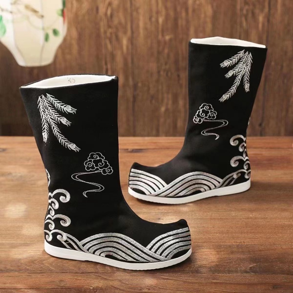 Ancient Costume Hanfu boots crooked men's inner height-increasing soap ...