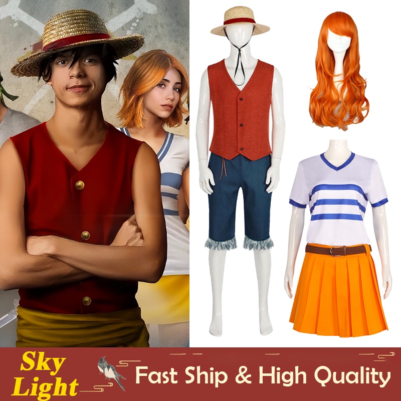 One Piece Monkey D Luffy Cosplay Costume For Man Suit Nami Dress Skirt ...
