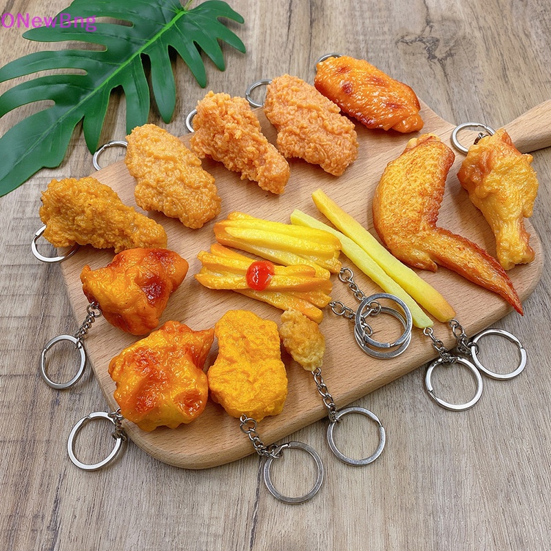 ONew Funny Fried Chicken Leg Chicken Wing Keychain Creative Mini ...