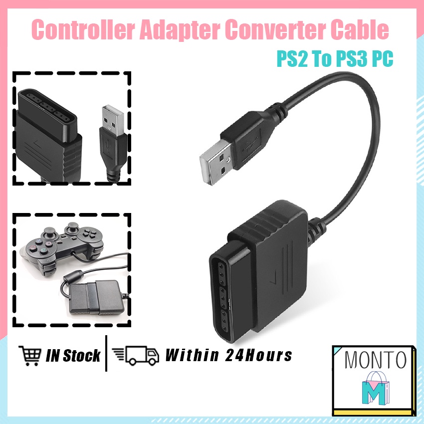 PS2 Controller Adapter USB Converter Cable Cord for GamePad PlayStation ...