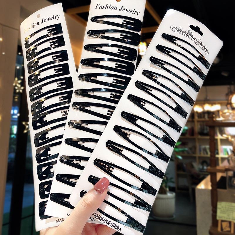 12PCS/SET Fashion Black Barrette Women's Suit Hairpin Black Hair Clip ...