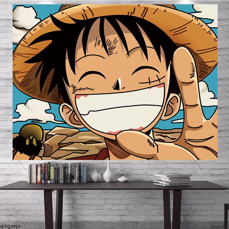 Anime Cartoon ONE PIECE Monkey D. Luffy Background Cloth Hanging Cloth ...