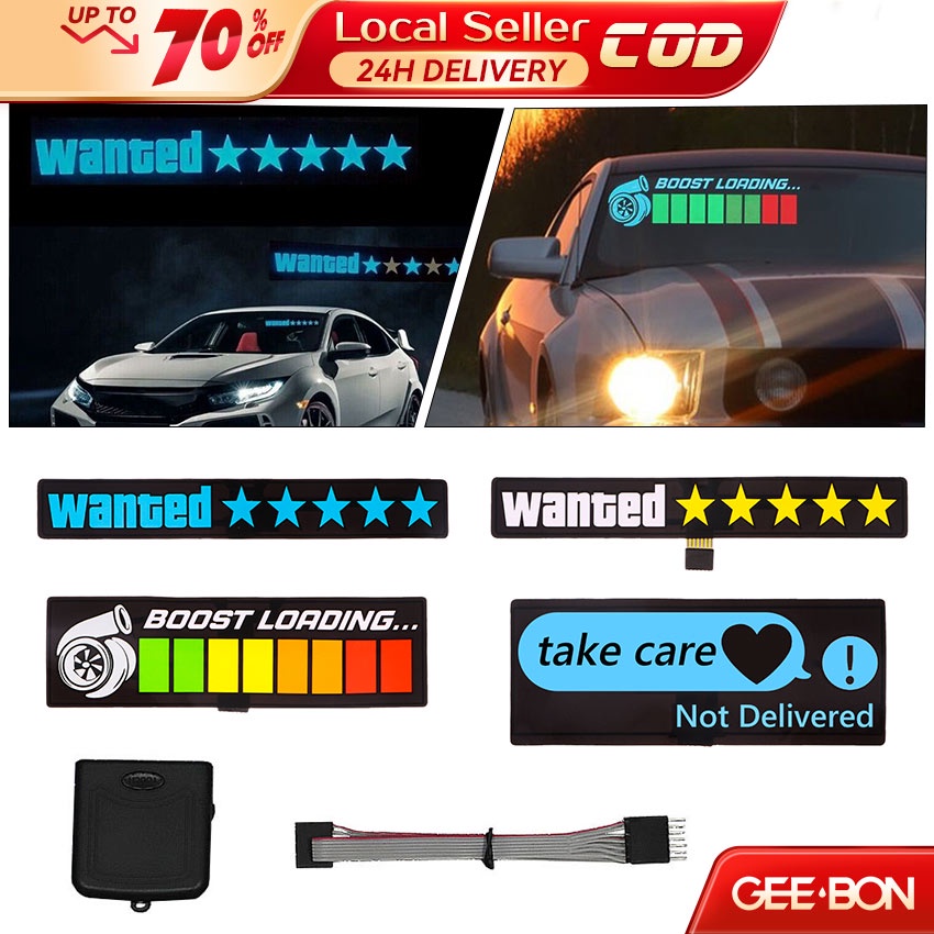 GEEBON Windshield Sticker Electric Led Sign Light Up Sticker Jdm Glow ...