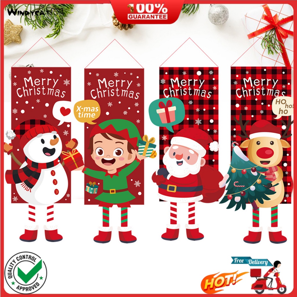 WT.B Christmas Door Banners Vibrant Holiday Banners Festive Christmas ...