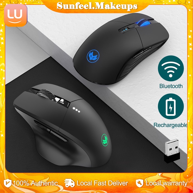 Wireless Mouse Rechargeable Bluetooth Mouse Silent Gaming Mouse For ...