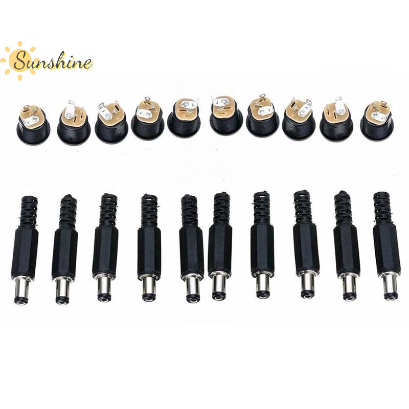 Sunshine> 1 Set 10 Pair 12V 3A Male Plug + Female Socket Panel Mount ...