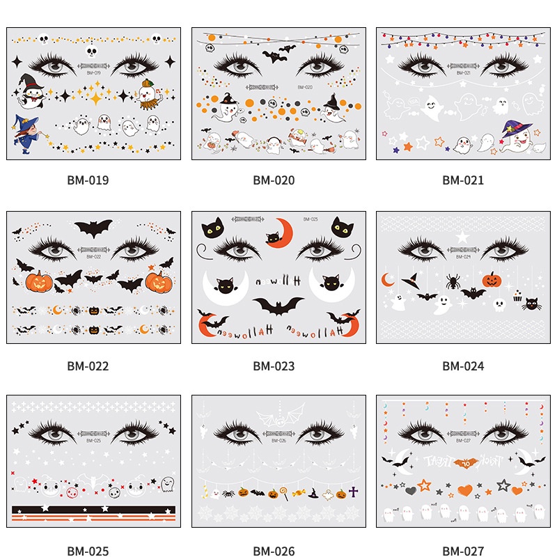 Cartoon Halloween Children Face Waterproof Temporary Tattoo Fake ...