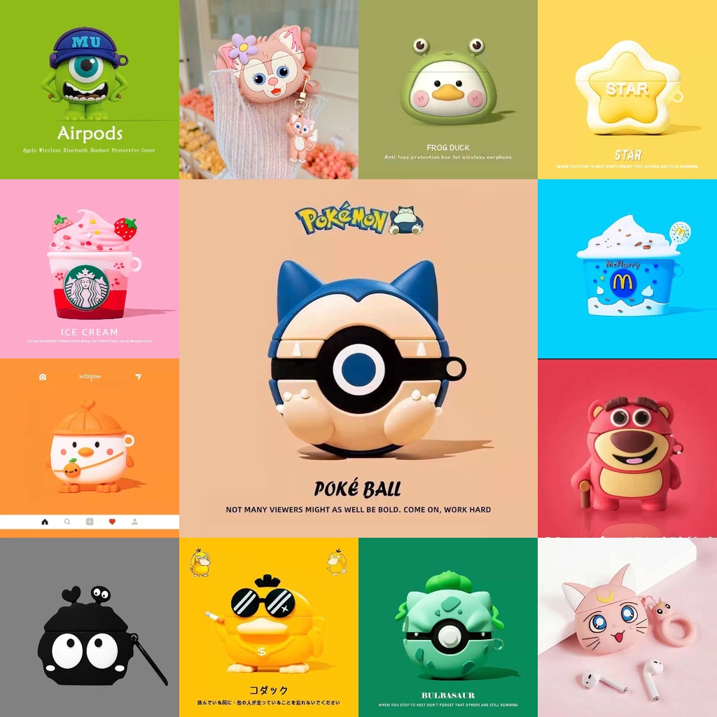 For Goojodoq J206 Bluetooth headphones Case Cute silicone cartoon big ...