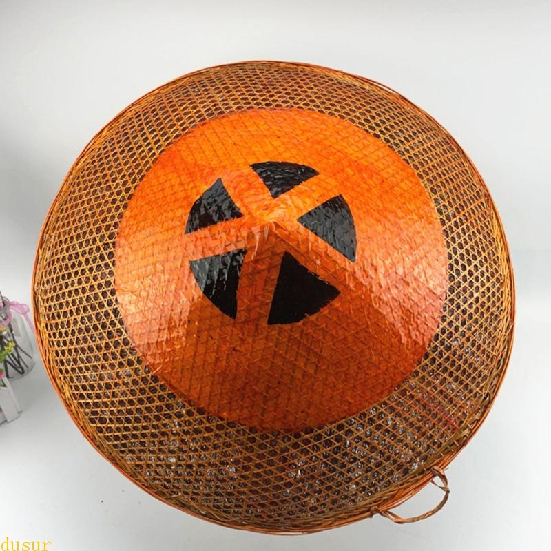 dusur Unisex Bamboo Weaving Rattan Hat Chinese Style Summer Outdoor ...