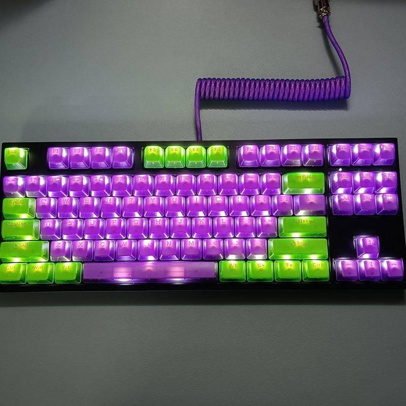 Keycap Set 131 Keys Transparent OEM Profile PBT Translucent MX Cross ...
