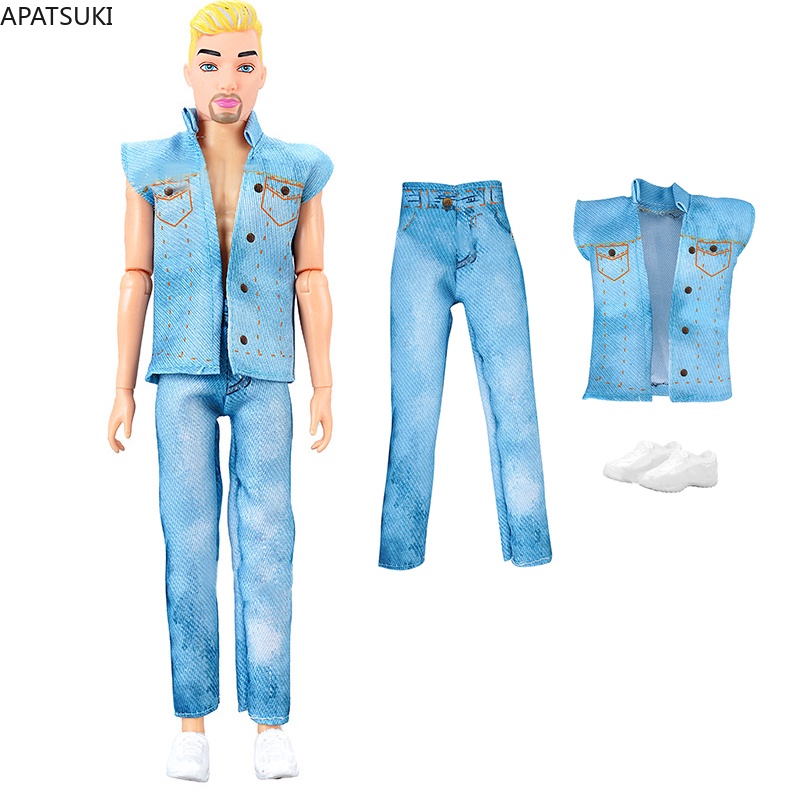 Fashion Movie Clothes set For Ken Boy Doll Blue Top Trousers White ...