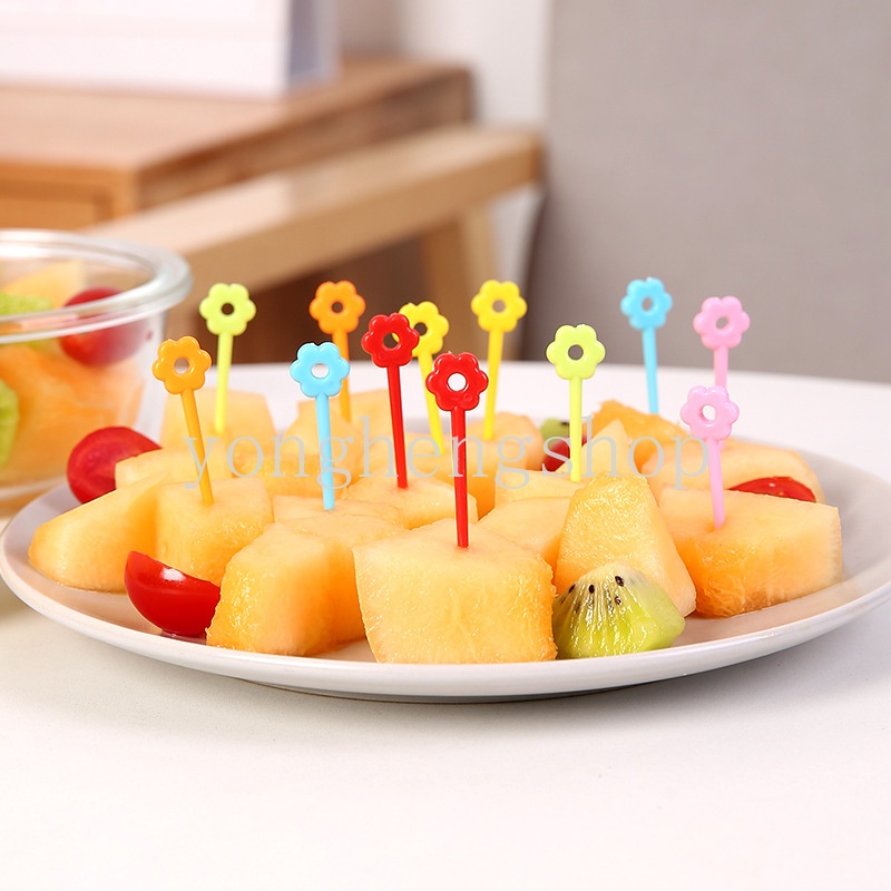 36pcs/set Mini Flower Fruit Fork Toothpick Lunch Box Decor Children ...