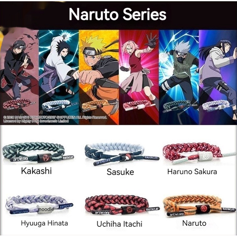 Naruto bracelet Naruto Sasuke Itachi Kakashi Sakura Hinata woven ...