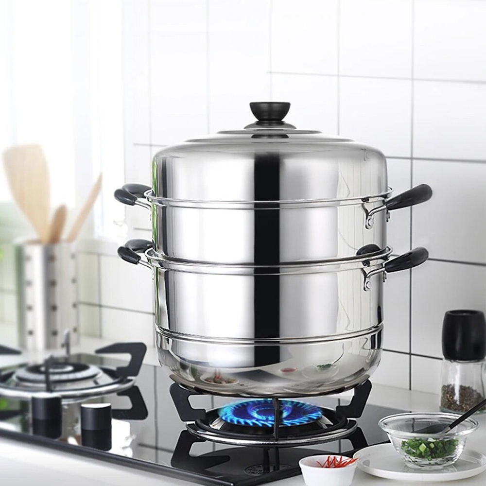 Mimi Affordable Steamer Stainless Steel Cooking Pot Kitchenware 3 Layer ...