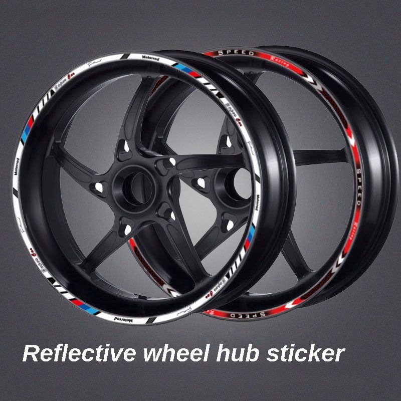 Motorcycle Tire Sticker Reflective Hub Sticker Tire Steel Rim Decal ...