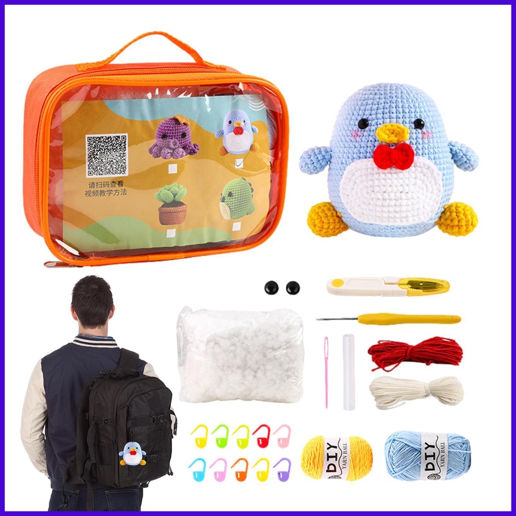 Wobbles Crochet Kit Knitting Kit with Animal DIY Craft Art Knitting Kit ...