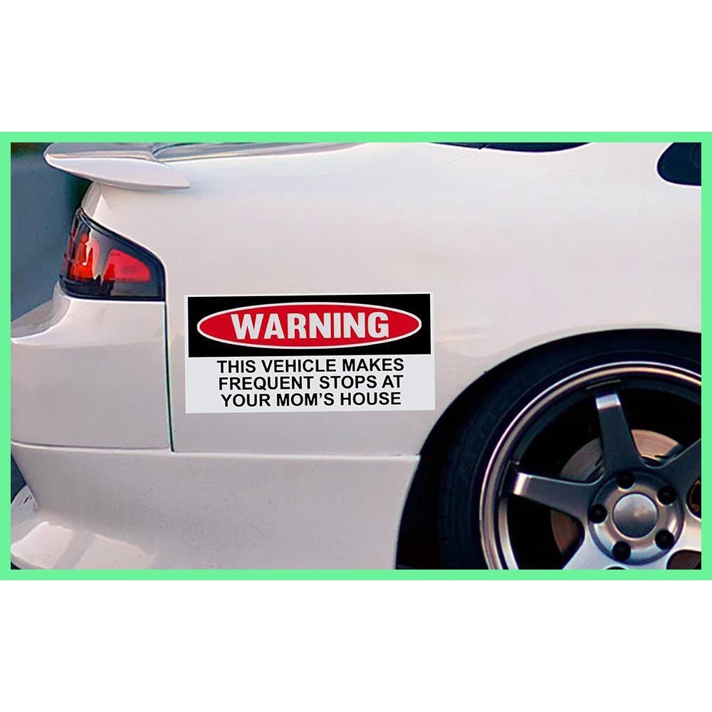 Warning PVC Car Sticker Funny Bumper Decal for Bumpers Waterproof Funny ...