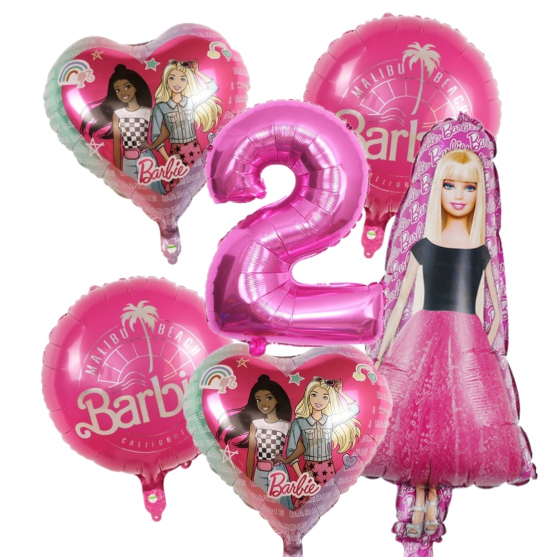 Barbie Princess Doll Themed Foil Balloon Party Decoration Cartoon Pink ...