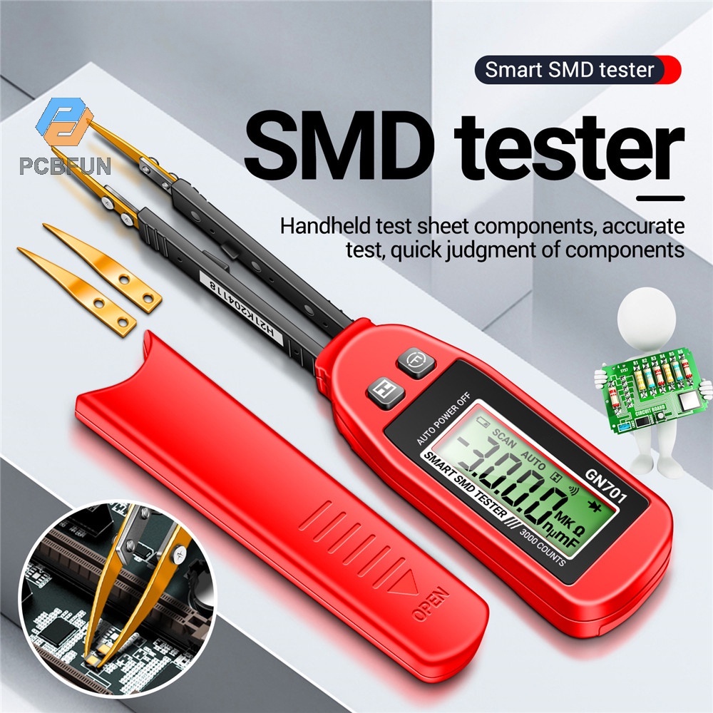 Pcbfun Digital Smd Tester Portable Resistance Capacitance Diode Tester ...