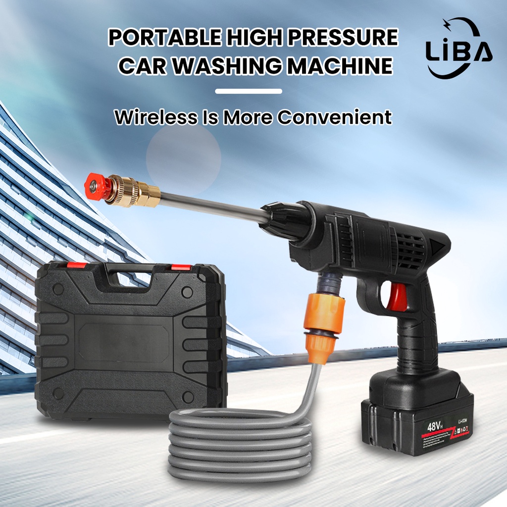 LIBA High Pressure Cleaning Machine Portable Cleaning Machine Wireless ...