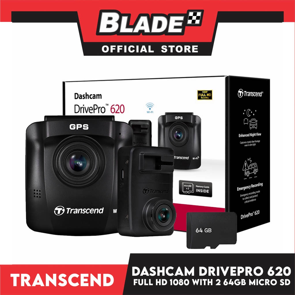Transcend Dash Camera DrivePro 620 Car Video Recorder 64gb (With Free ...
