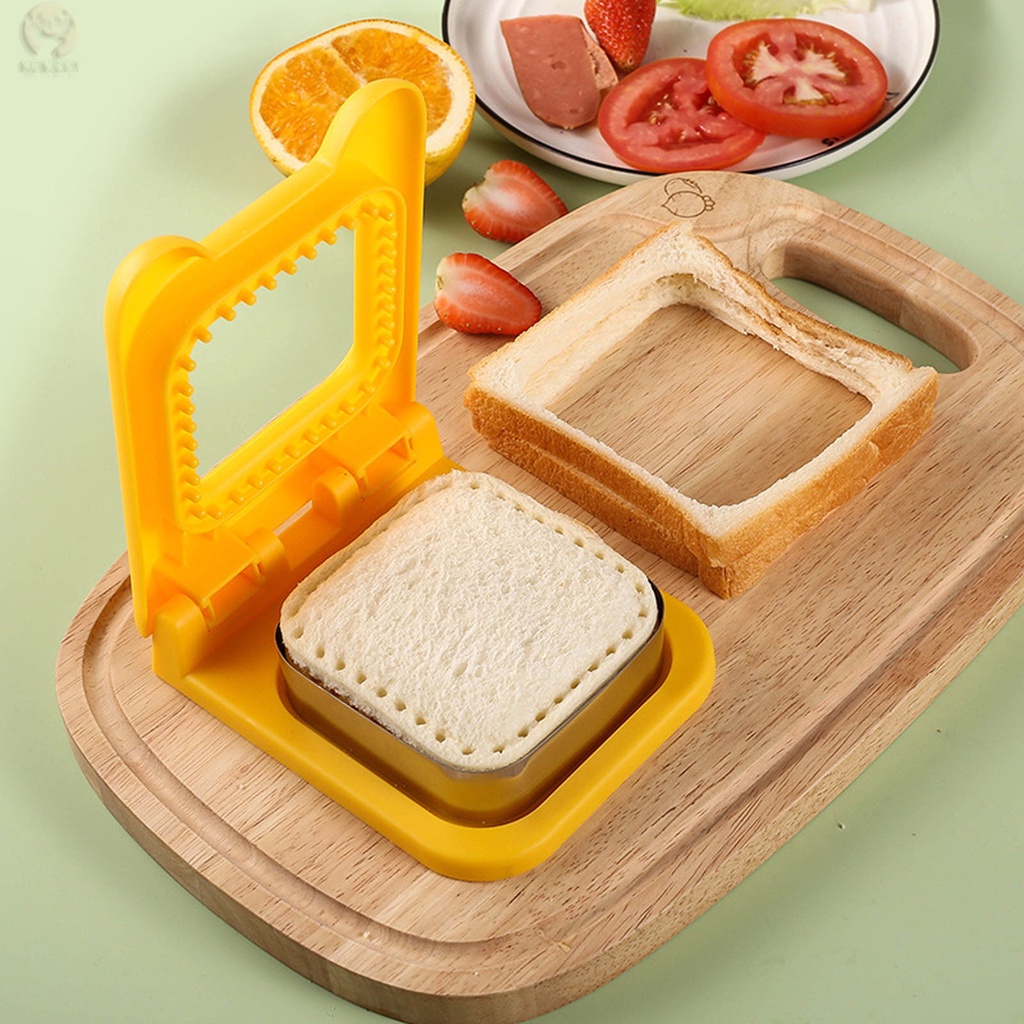 NEWSKY Square Sandwich Cutter And Sealer Set For Kids Lunch Sandwiches ...