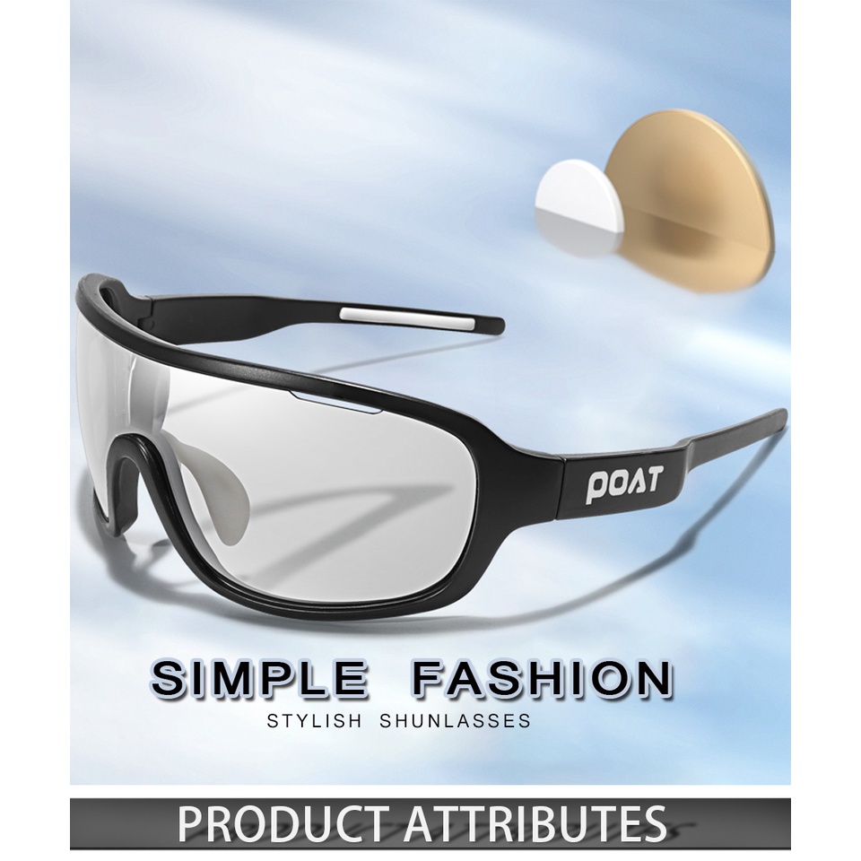 Men Women Polarized Photochromic Outdoor Windproof Road Cycling Eyewear