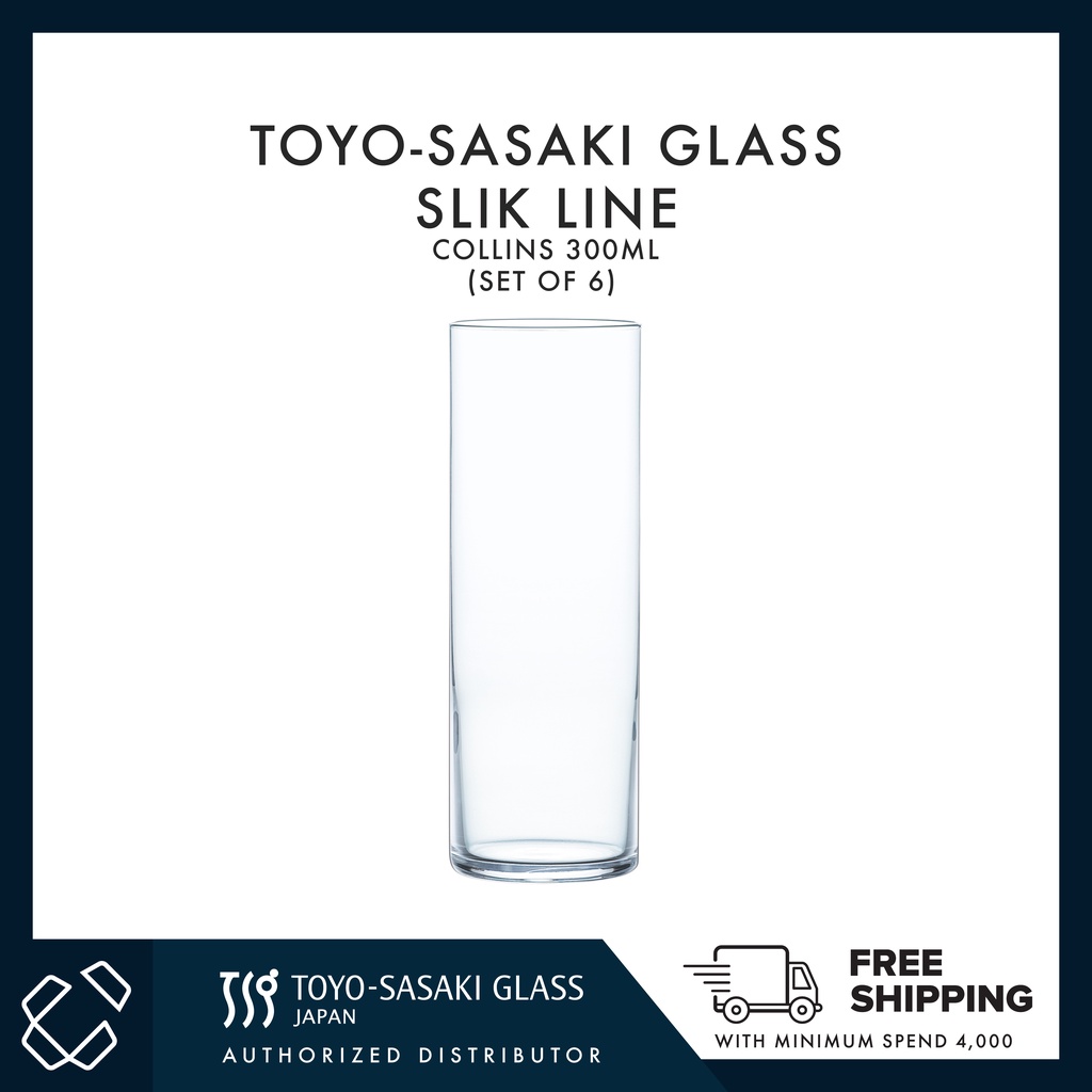 Toyo-Sasaki Glass SILKLINE line - COLLINS 300ml (Set of 6) | Shopee ...
